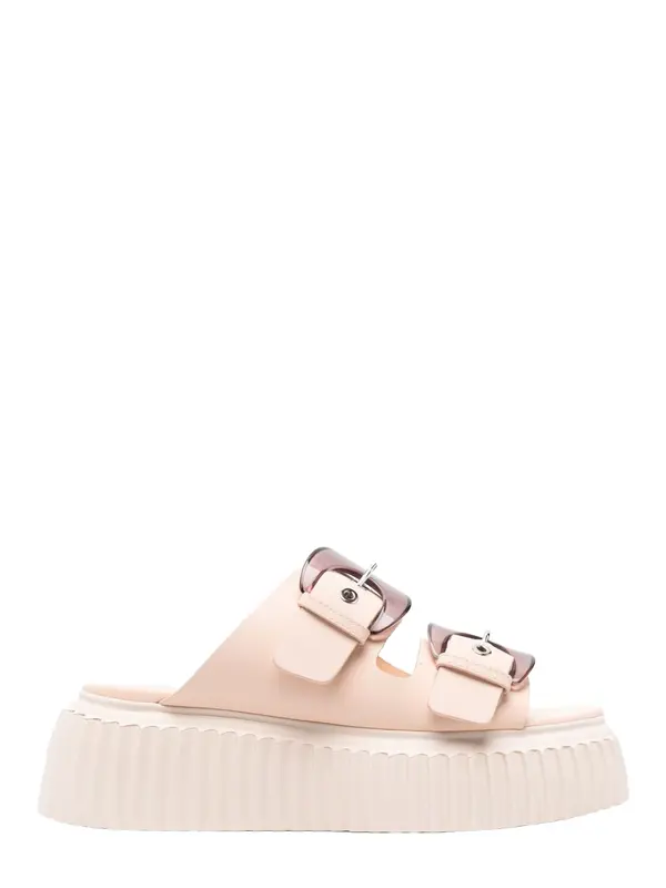 Agl Agatha Double-buckle Slippers - Pink