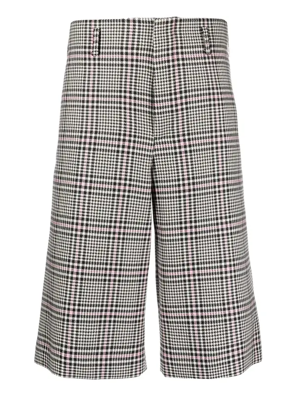 Comme Des Garçons Houndstooth Wool Shorts - Black