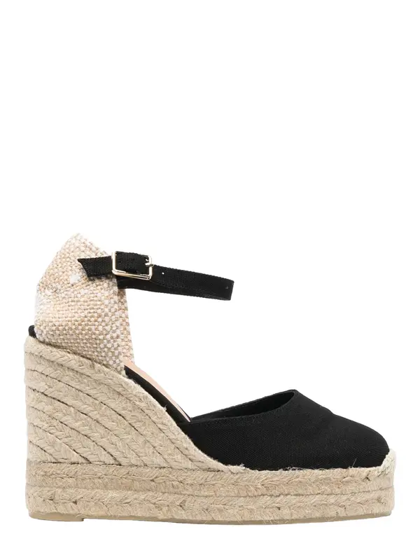 CastaÑer Carol 115mm Wedge Sandals - Black