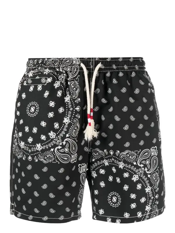 MC2 SAINT BARTH Paisley Print Swimming Shorts - Black