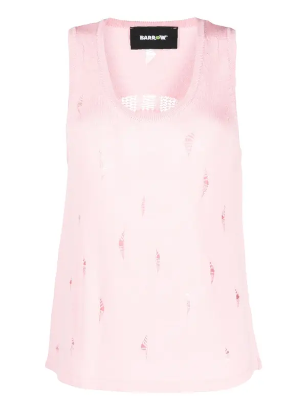BARROW Distressed-effect Sleeveless Top - Pink