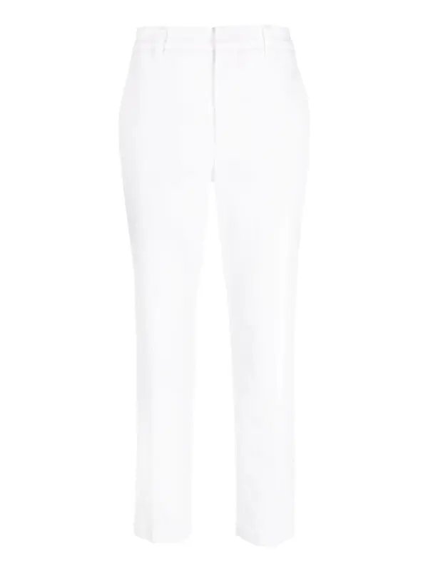 Brunello Cucinelli Cropped Cotton Trousers - White