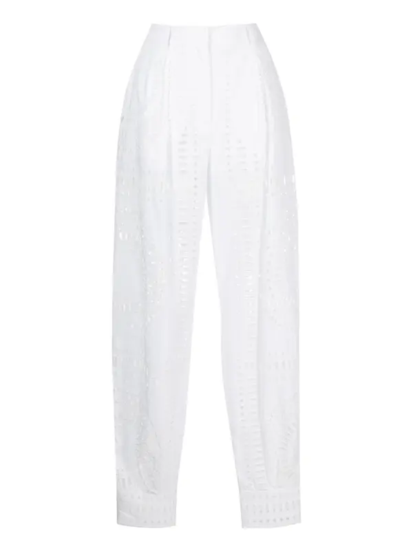 Alberta Ferretti Cutout High-waisted Trousers - White