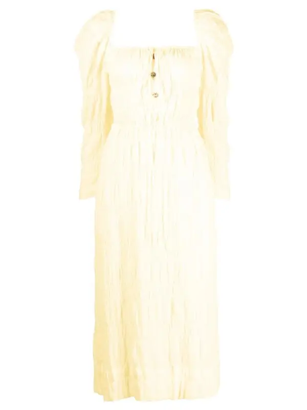 REJINA PYO Nora Puff-sleeve Midi Dress - Yellow