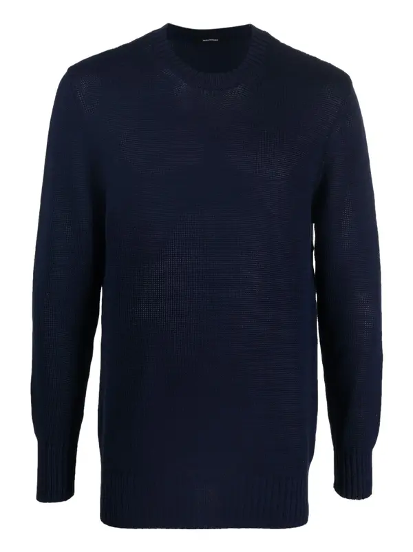 Tagliatore Fine-knit Cotton Jumper - Blue