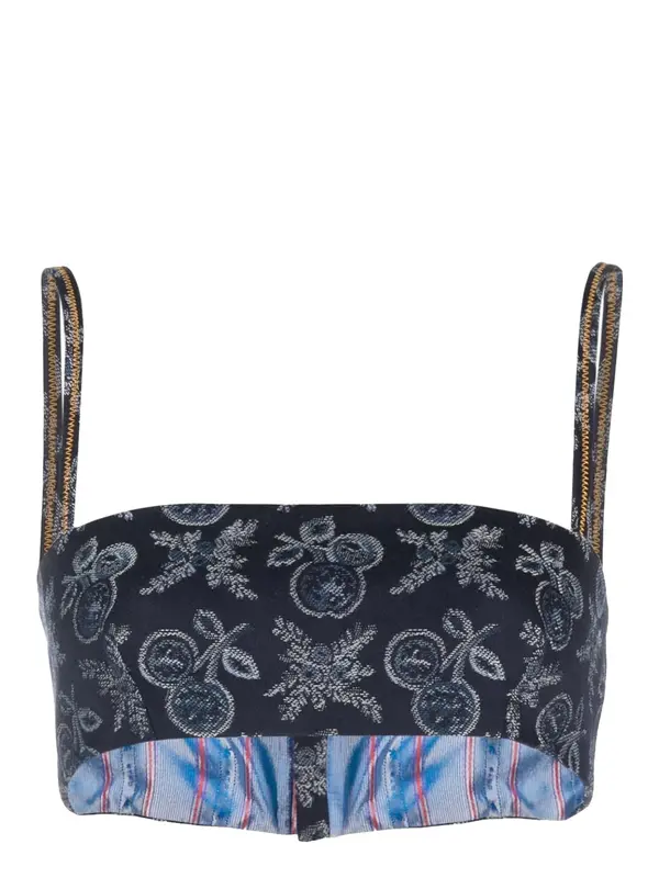 Etro Patterned Jacquard Bralette - Blue