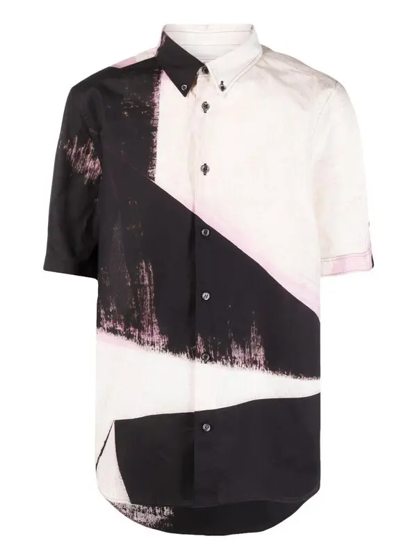 Alexander McQueen Brushstroke Cotton Shirt - Pink