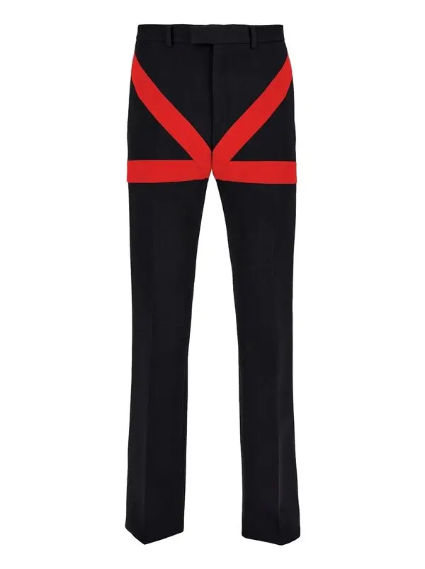 FERRAGAMO Graphic Print Tailored Trousers - Black