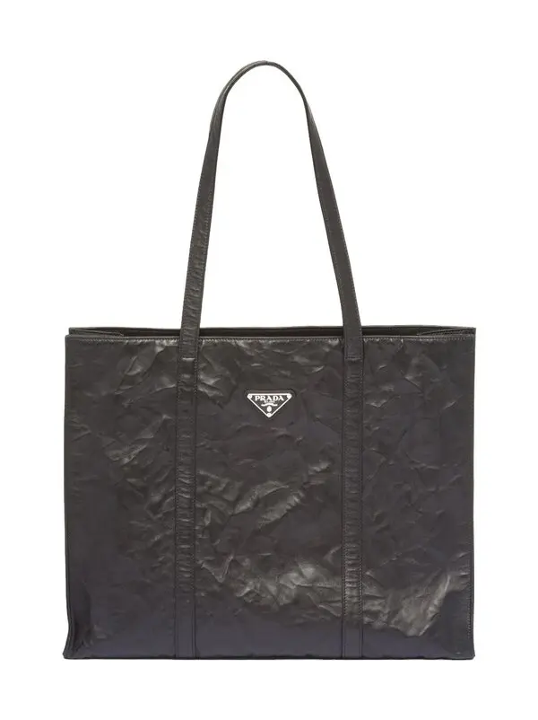Prada Leather Tote Bag - Black