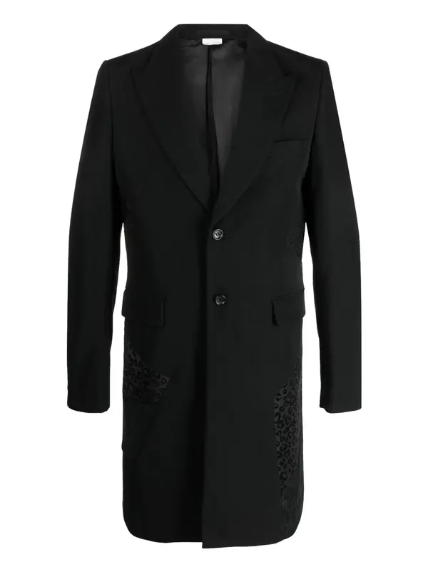 Comme Des Garçons Mix-print Coat - Black