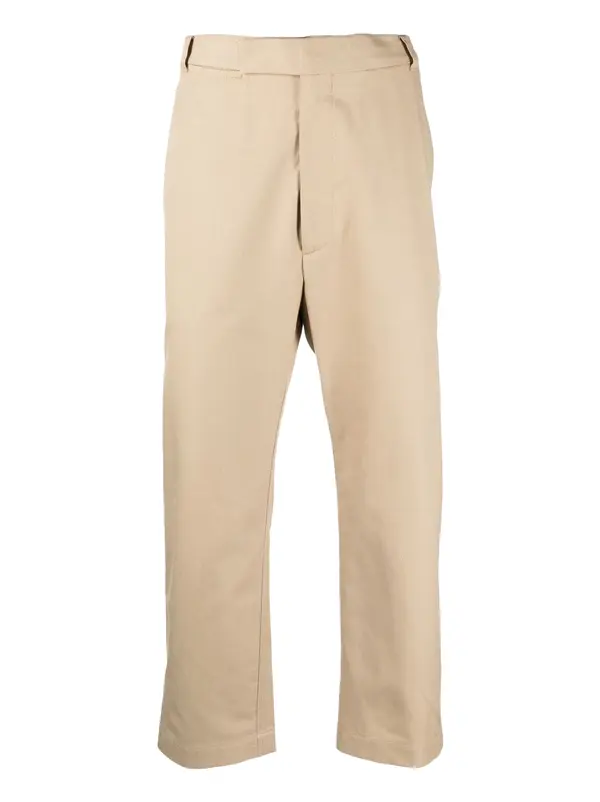 Thom Browne Cropped Cotton Chinos - Brown