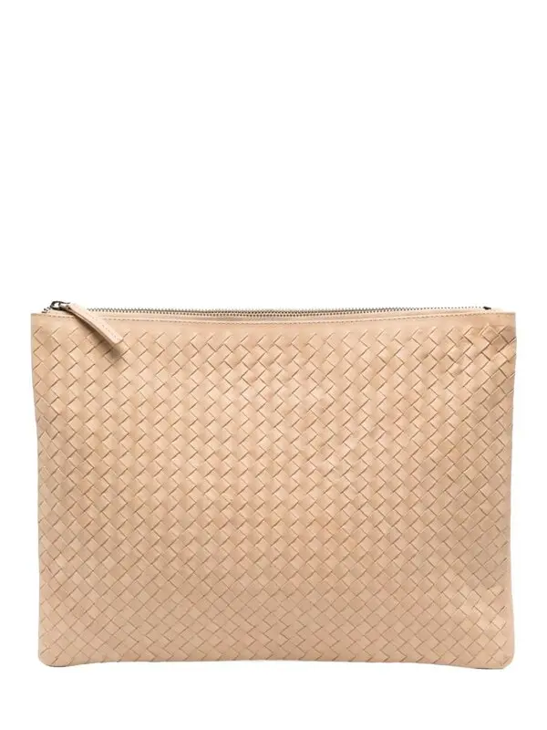Dragon Diffusion Woven Leather Clutch Bag - Neutrals