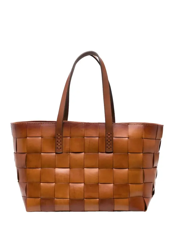 Dragon Diffusion Woven Leather Tote Bag - Brown