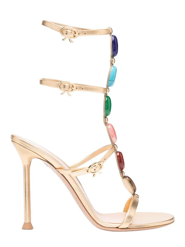 GIANVITO ROSSI Shanti 105mm Gladiator Sandals - Gold