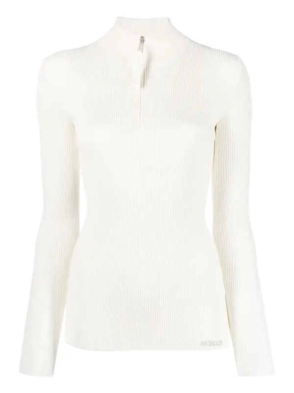 Moncler Long-sleeve Ribbed Jumper - White