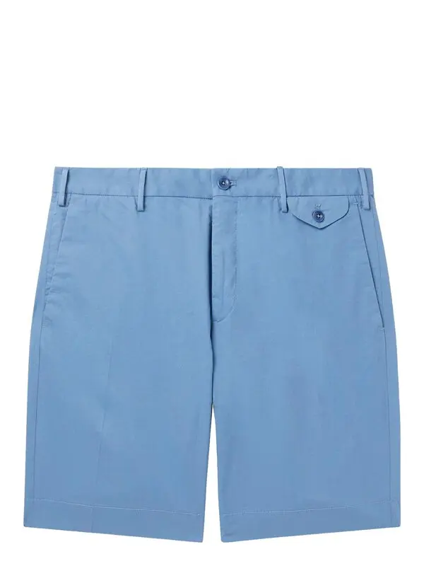 SLOWEAR Slim-fit Stretch-cotton Poplin Bermuda Shorts - Blue