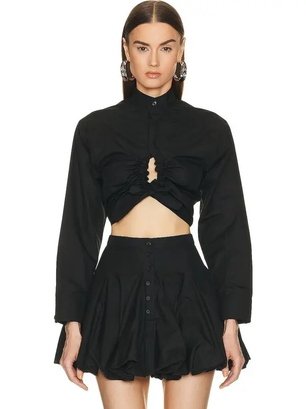 Alaïa Cropped Shirt - Noir
