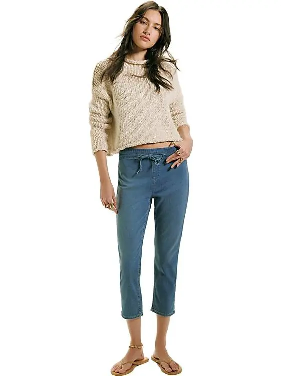 Free People We The Free Knockout Mid-rise Crop Jeans - Echo