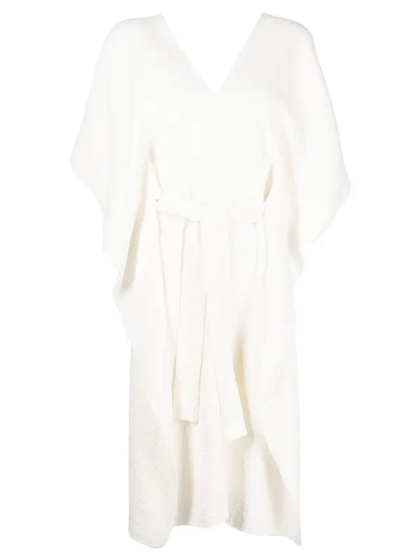 Voz V-neck Cotton Dress - White
