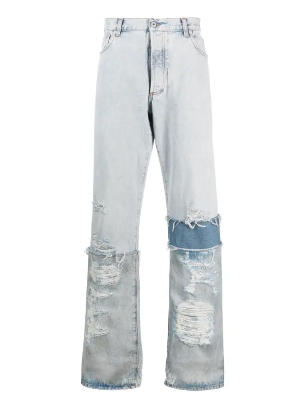 Heron Preston Multi-panel Denim Jeans - Blue