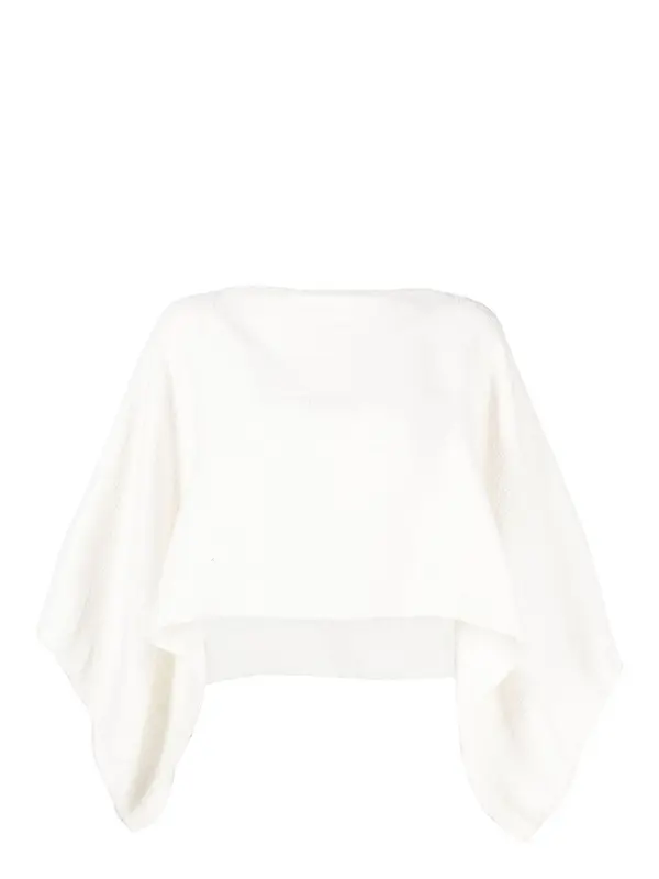 Voz Cropped Cape Top - White
