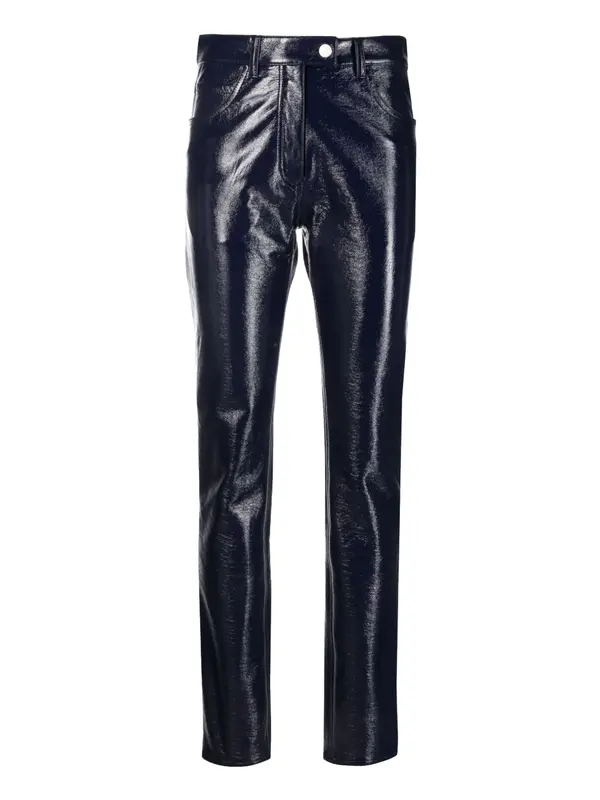COURREGES Straight-leg Vinyl Trousers - Blue