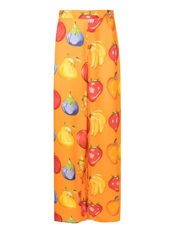 AMIR SLAMA Fruit-print Straight Trousers - Orange