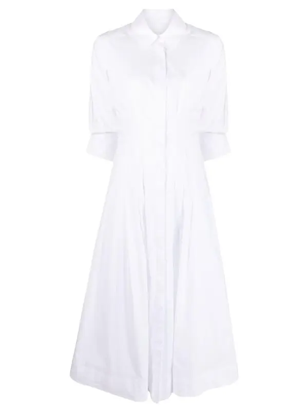 Simkhai Jazz Pintuck Midi Dress - White