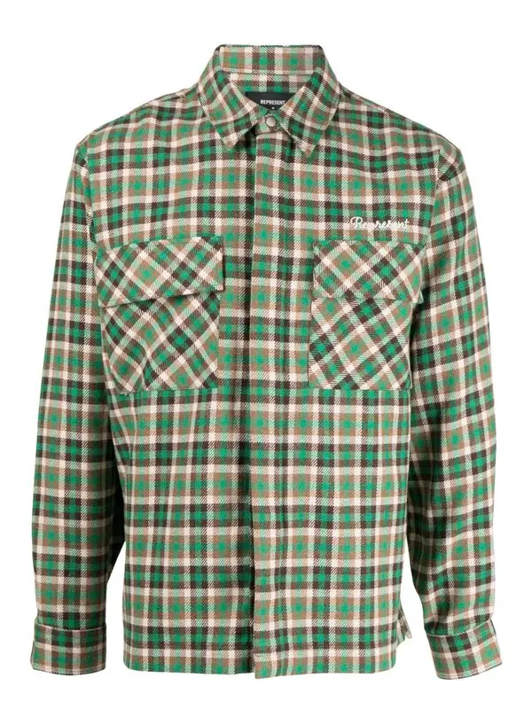 REPRESENT Plaid-check Print Shirt - Green