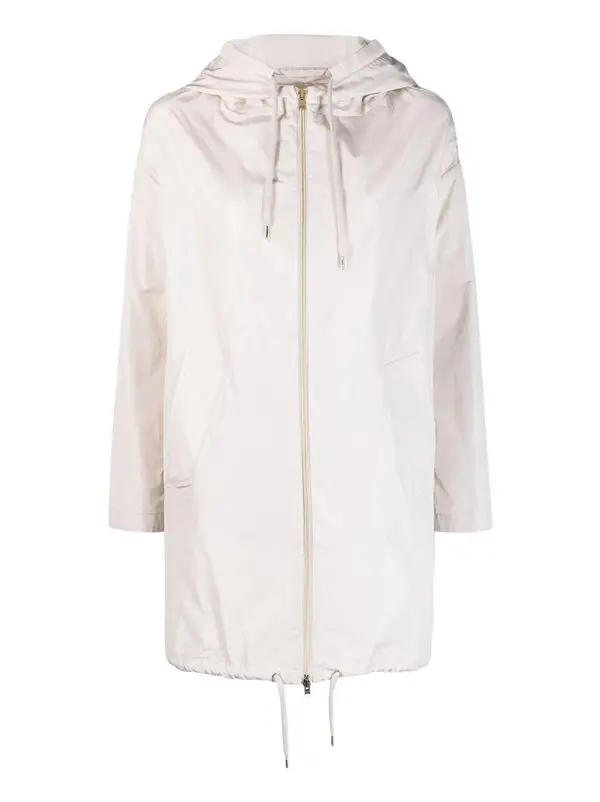 Herno Techno Taffeta Parka Coat - Neutrals