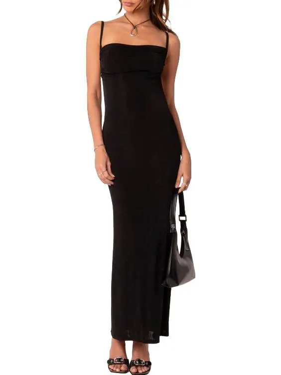 EDIKTED Clea Open Back Dress - Black