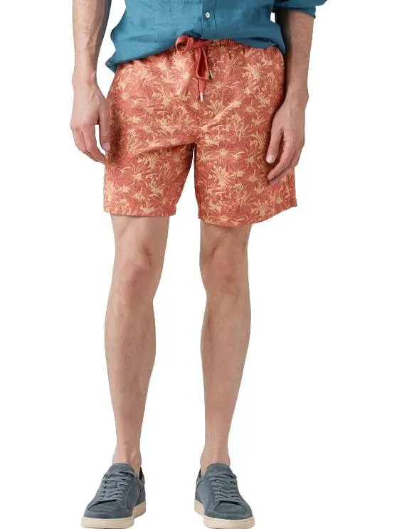 Rodd & Gunn Main Beach Floral Cotton Shorts - Sunset