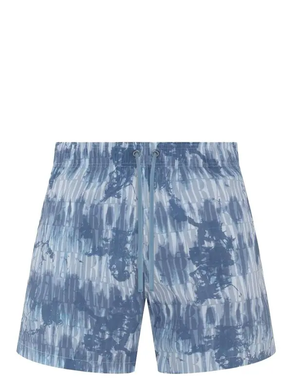 Amiri Tie-dye Pattern Swim Shorts - Blue