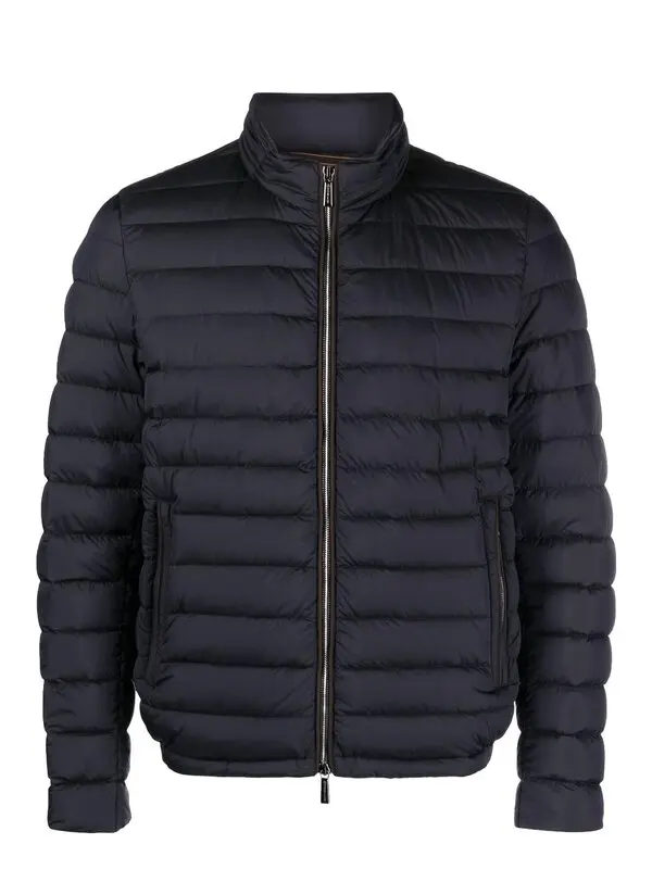 MOORER Zip-up Padded Jacket - Blue