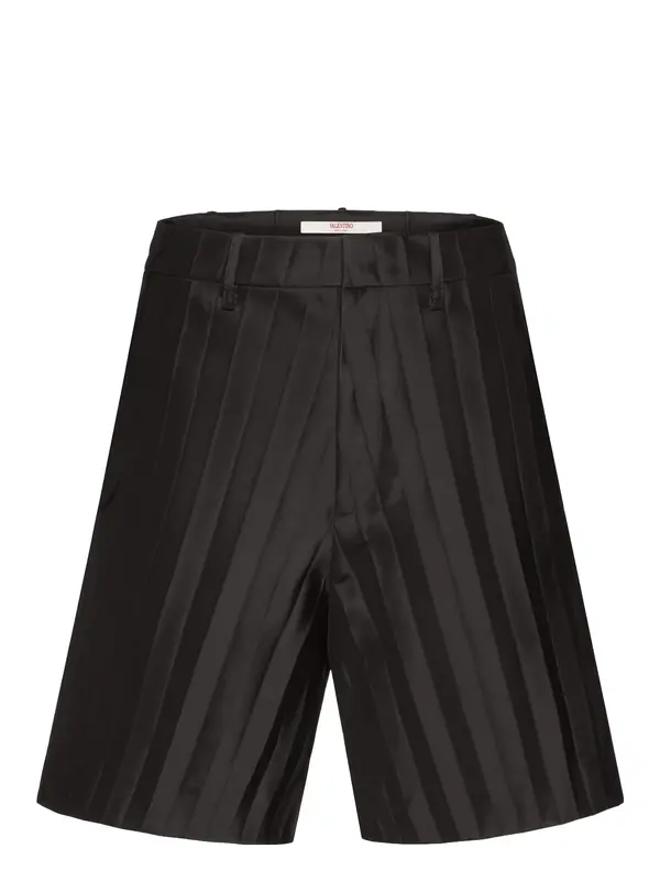 Valentino Garavani Pleated Tailored Shorts - Black