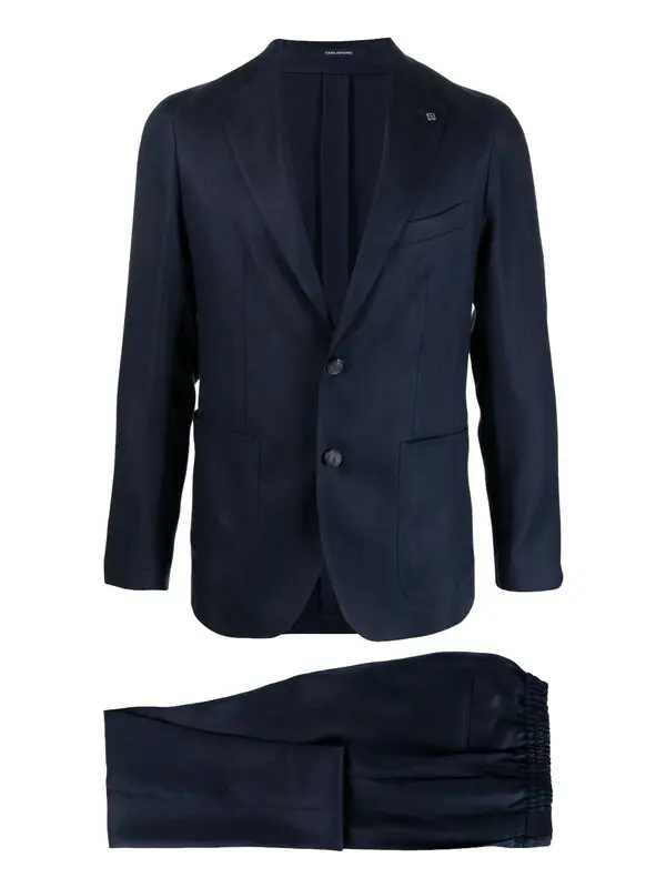 Tagliatore Logo-appliqué Single-breasted Suit - Blue