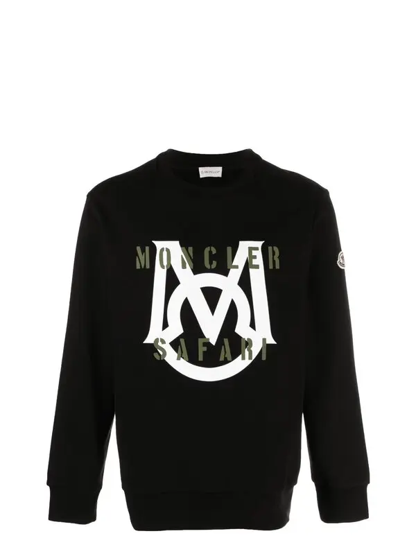 Moncler Logo-print Cotton Sweatshirt - Black