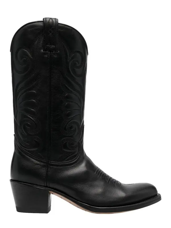 PAUL WARMER Kansas De Luxe Cowboy Boots - Black
