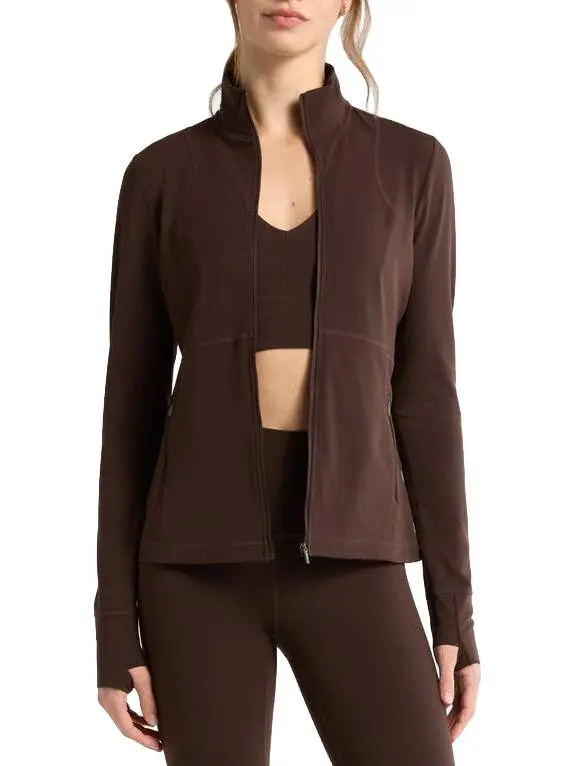Zella Studio Luxe Performance Jacket - Brown Mole