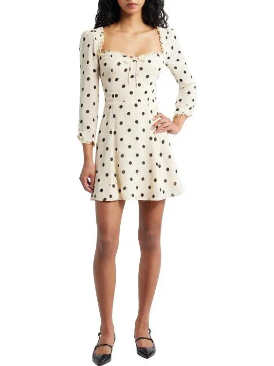 REFORMATION Remi Floral Mini Dress - Sundae Dot