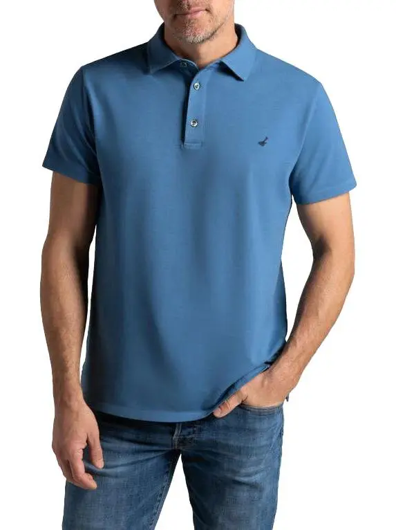 HYPERNATURAL El Capitán Classic Fit Supima® Cotton Blend Piqué Golf Polo - Blue Whale