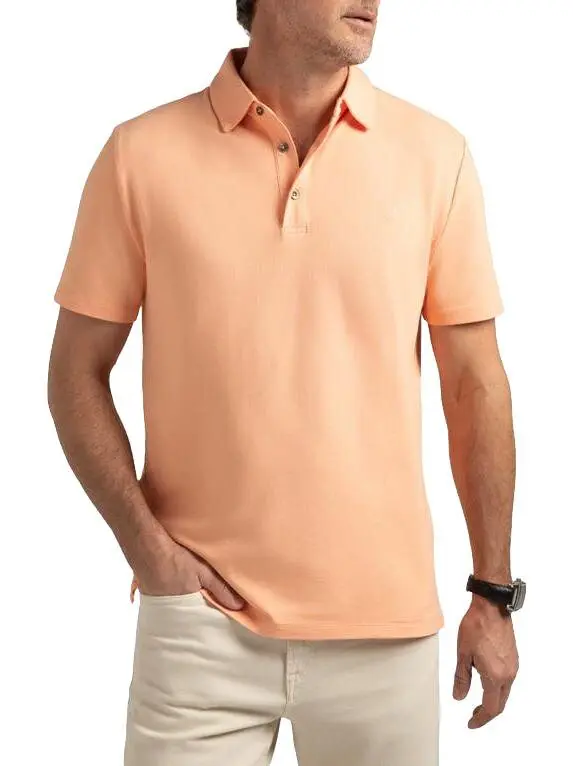 HYPERNATURAL El Capitán Classic Fit Supima® Cotton Blend Piqué Golf Polo - Coral