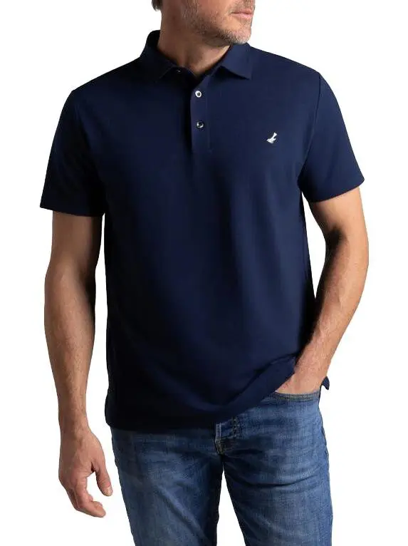 HYPERNATURAL El Capitán Classic Fit Supima® Cotton Blend Piqué Golf Polo - Midnight Navy