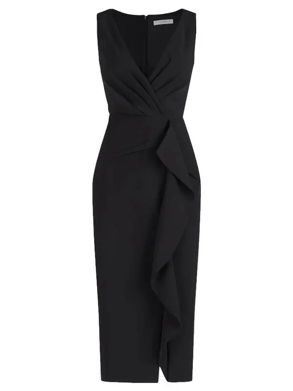 KAY UNGER Brynn Stretch Crepe Sheath Dress - Black