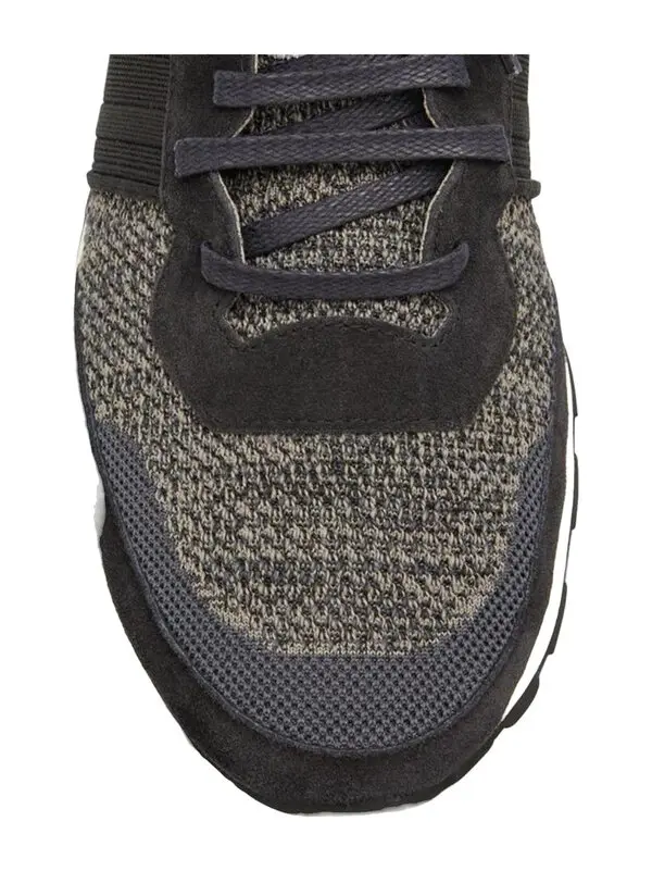 Brioni Knit Runner Sneakers - Black Blue