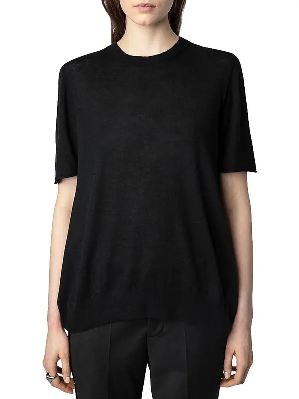 Zadig&Voltaire Ida Short Sleeve Cashmere Sweater - Noir
