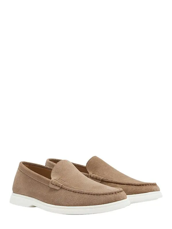 BOSS Sienne Slip On Moc Toe Loafers - Medium Beige