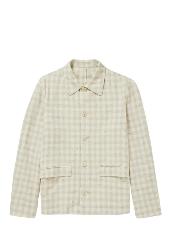 Barena Venezia Pavegia Gingham Woven Jacket - Neutrals