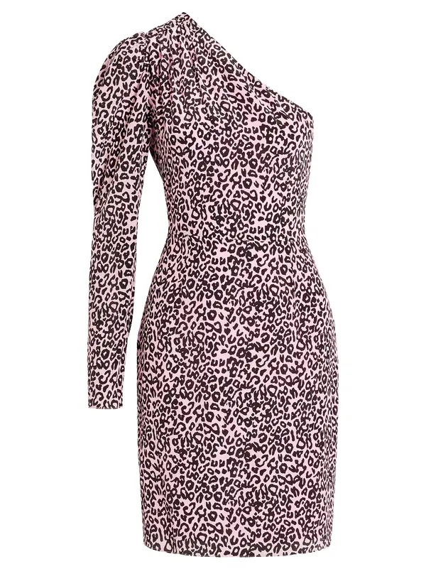 Les Reveries Leopard-print Silk Crepe De Chine Mini Dress - Pink