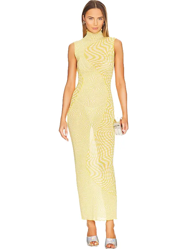 CAMILA COELHO Lagoon Maxi Dress - Yellow Gingham